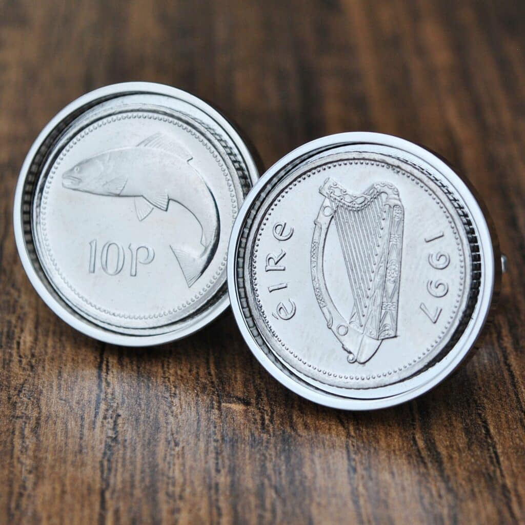 Irish Ten Pence Coin Cufflinks - Heads & Tails Jewellery