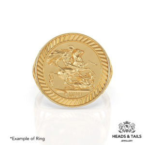 9ct Solid Gold Sovereign Ring- Half Sovereign - Mens and Womens