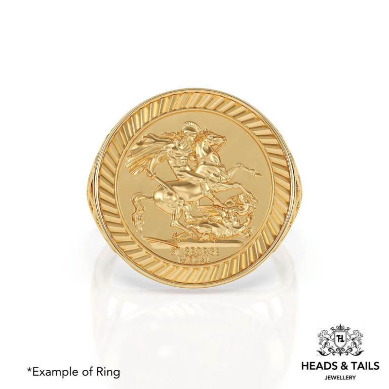 9ct Solid Gold Sovereign Ring- Half Sovereign - Mens and Womens
