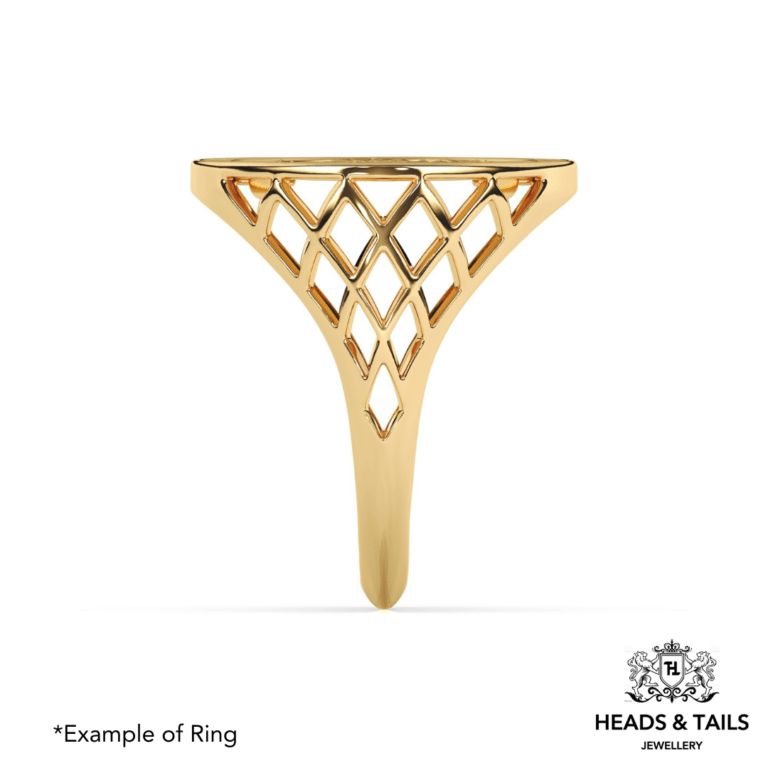 9ct Solid Gold Sovereign Ring- Half Sovereign - Mens and Womens
